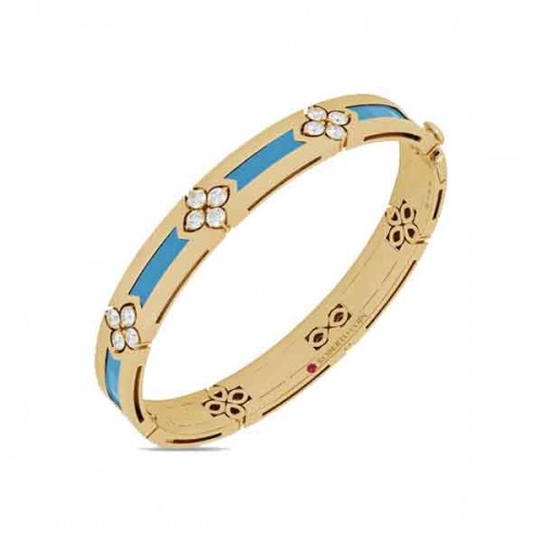 Roberto Coin Love in Verona diamond turquoise bangle - ADV888BA2338